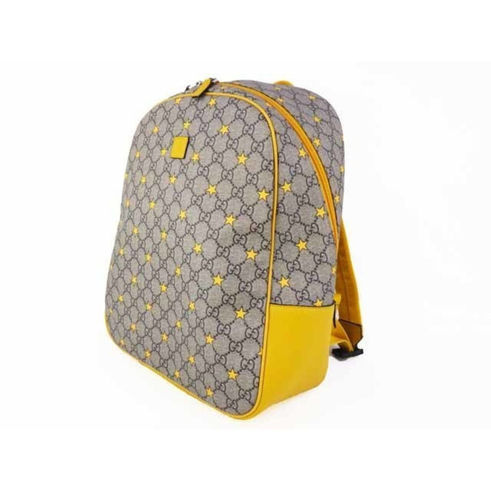 Gucci Yellow Backpack Beige Leather Gg Supreme - Gem